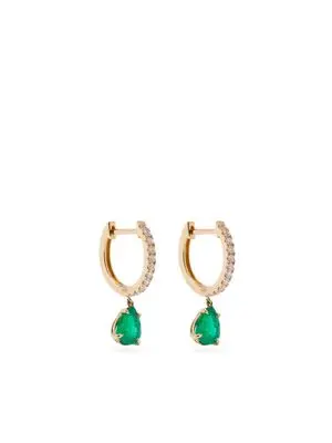 ANITA KO 18kt Yellow Emerald And Diamond Earrings - Gold