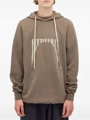 Rick Owens Logo-embroidered Hoodie - Brown
