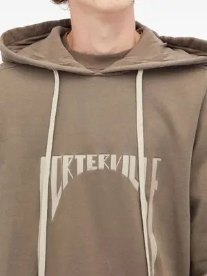 Rick Owens Logo-embroidered Hoodie - Brown