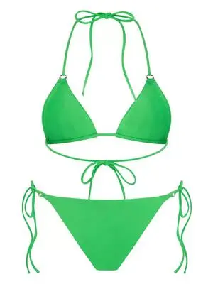 LET'S SWIM Triangle Bikini Top - Green