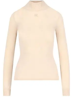 COURREGES Logo-patch Roll-neck Top - Pink