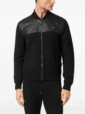 Philipp Plein Skull Embroidery Bomber Jacket - Black