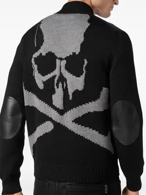 Philipp Plein Skull Embroidery Bomber Jacket - Black