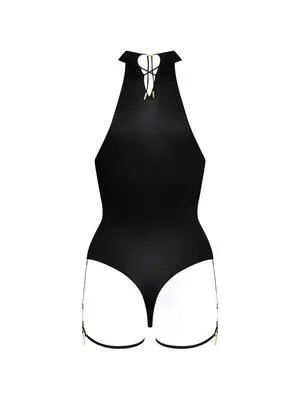 MAISON CLOSE Stretch Thong Bodysuit With Mock Neck