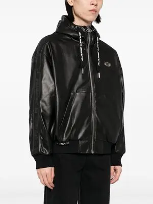 AAPE BY *A BATHING APE® Faux-leather Hooded Jacket
