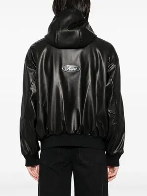 AAPE BY *A BATHING APE® Faux-leather Hooded Jacket