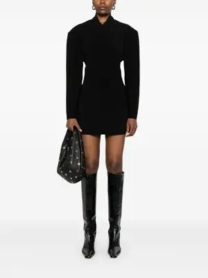 Norma Kamali Shoulder-pads Zip Mini Dress