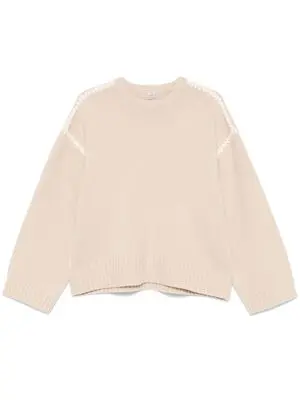 TOTEME Embroidered-trim Sweater - Neutrals