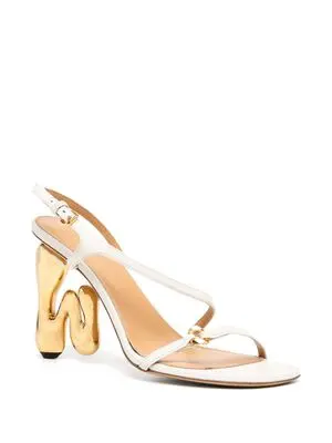 JW Anderson 100mm Logo-heel Sandals - White