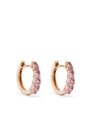 ANITA KO 18k Rose Gold Sapphire Hoop Earrings