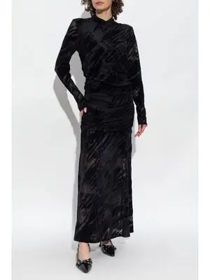 GESTUZ Long-sleeved Ankle-length Dress