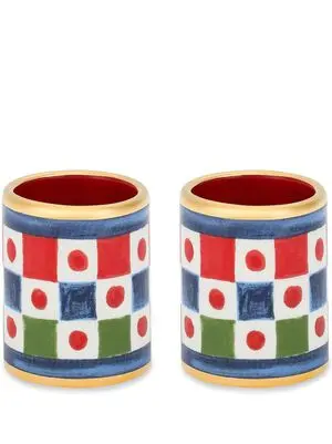 Dolce & Gabbana Large Porcelain Napkin Rings - Red