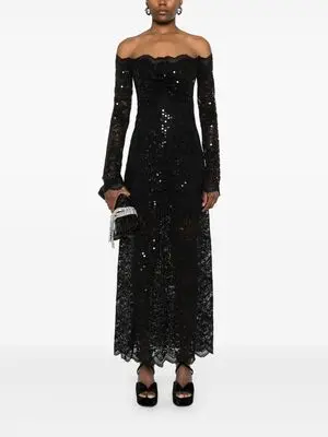Rabanne Sequin-embroidered Lace Maxi Dress