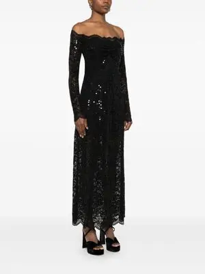 Rabanne Sequin-embroidered Lace Maxi Dress