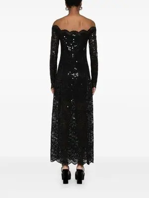 Rabanne Sequin-embroidered Lace Maxi Dress