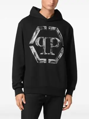 Philipp Plein Strass Hexagon Hoodie - Black