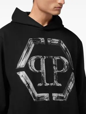 Philipp Plein Strass Hexagon Hoodie - Black