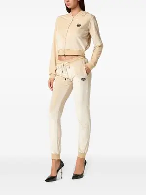 Philipp Plein Strass Skull Trousers - Neutrals