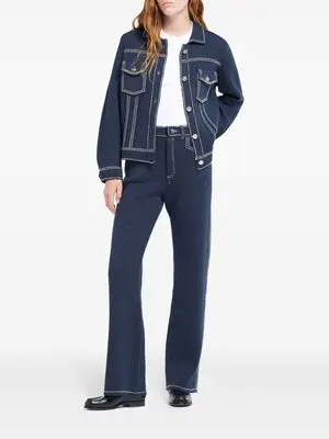 BARRIE Contrast-stitching Denim-effect Jacket - Blue
