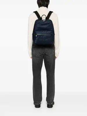 BALLY バックパック ネイビー レザー Bally Bar Backpack In Navy Nylon And Leather In Blue - 38% Off