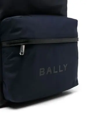 BALLY バックパック ネイビー レザー Bally Bar Backpack In Navy Nylon And Leather In Blue - 38% Off