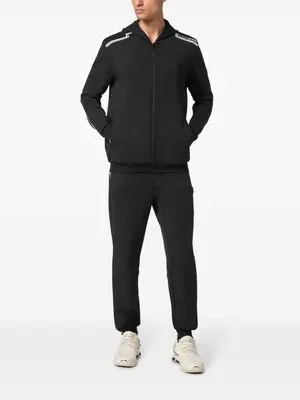 PLEIN SPORT Zip-up Hoodie With Contrast Trim - Black