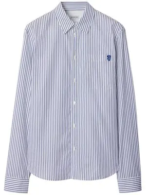 Burberry Striped Cotton Shirt Blue