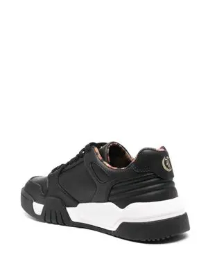 Just Cavalli Embossed Logo Leather Sneakers