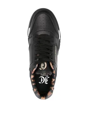 Just Cavalli Embossed Logo Leather Sneakers