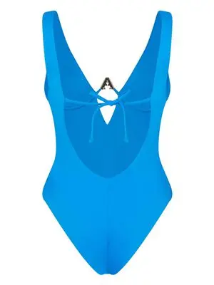LET'S SWIM Shark Logo One-piece Swimsuit - Blue