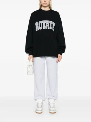 ROTATE BY BIRGER CHRISTENSEN Logo-embroidered Sweatshirt - Black