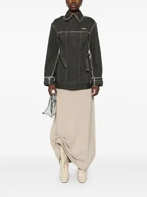 ELENA VELEZ Darted Denim Jacket - Grey