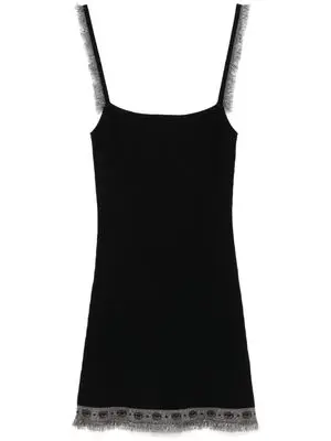 CHIARA FERRAGNI Ribbed-knit Lurex Mini Dress - Black