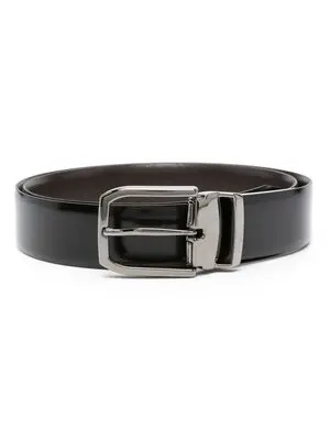 Boggi Milano Reversible Leather Belt - Black