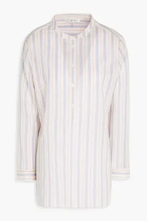 FRAME Striped Cotton And Silk-blend Tunic