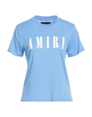 Amiri Logo-print Cotton T-shirt - Sky Blue