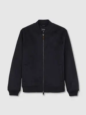 REISS Harlan Brushed Wool-blend Bomber Jacket