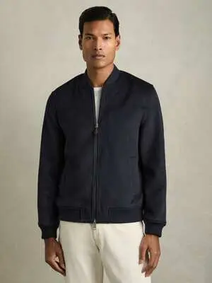 REISS Harlan Brushed Wool-blend Bomber Jacket