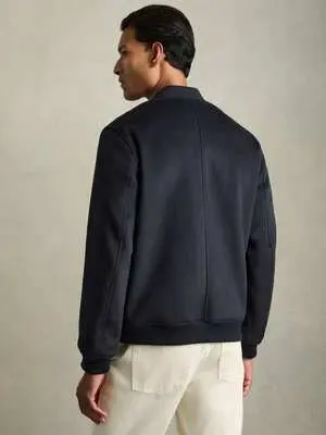 REISS Harlan Brushed Wool-blend Bomber Jacket
