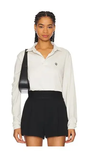 QUIET GOLF Monogram Long Sleeve Polo