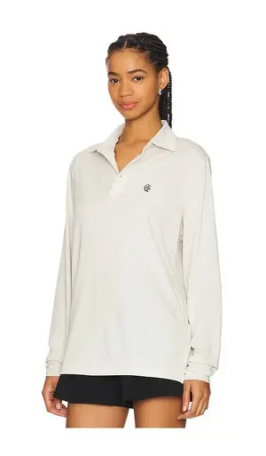 QUIET GOLF Monogram Long Sleeve Polo