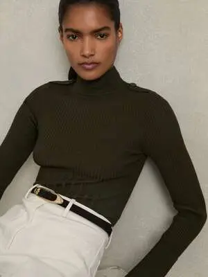 REISS Vienne Rib-knit Top