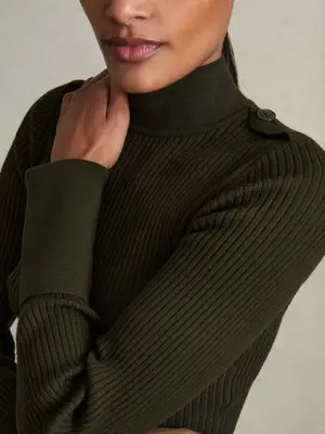 REISS Vienne Rib-knit Top