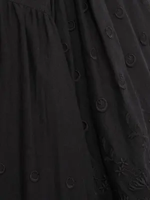 Mille Cotton Puff Sleeve Mini Dress - Black