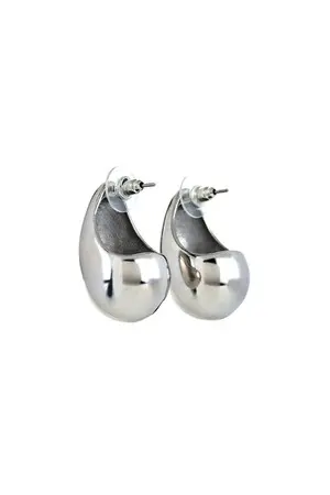 KENNETH JAY LANE Silver Tapered Hoop Earrings