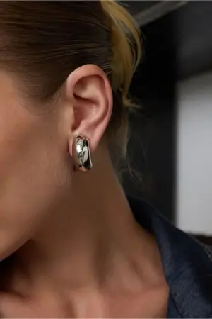 KENNETH JAY LANE Polished Hoop Clip Earrings