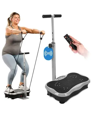 LIFEPRO Vibration Plate Machine With Handlebar & Acupoints For Full-body Fitness Dark Gray - Grey