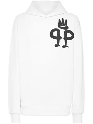 Philipp Plein King Cotton Hoodie - White