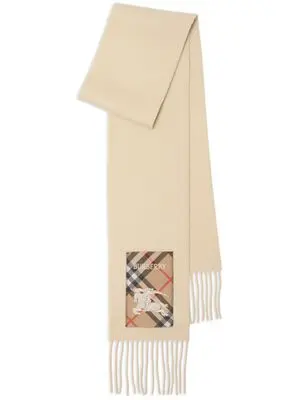 Burberry Cashmere Fringed Scarf - Neutrals