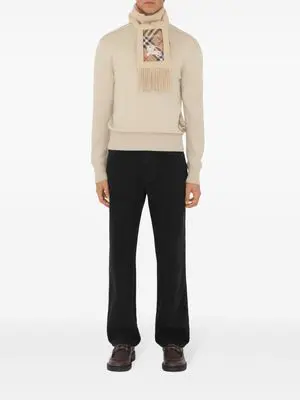 Burberry Cashmere Fringed Scarf - Neutrals